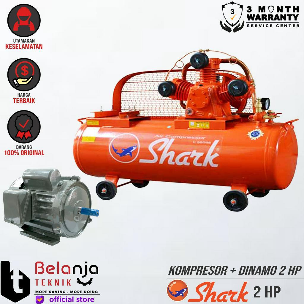 Jual Shark Mesin Kompresor Udara 2 Hp Dinamo Motor 2 Hp Air Compressor ...