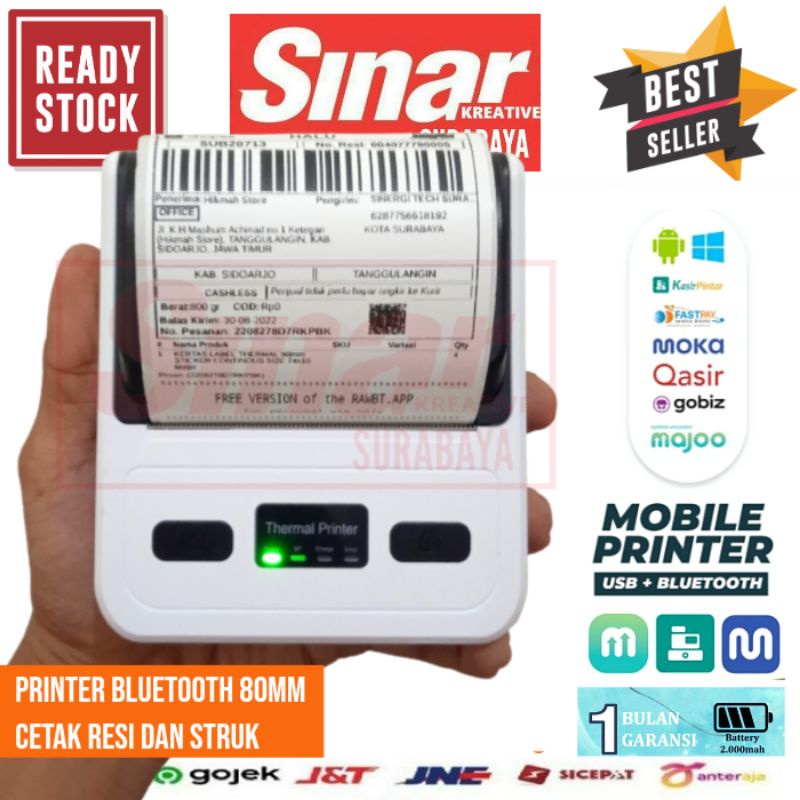 Jual PRINTER BLUETOOTH THERMAL 80MM MP-8008 CETAK RESI LABEL DAN STRUK KASIR PPOB | Shopee Indonesia