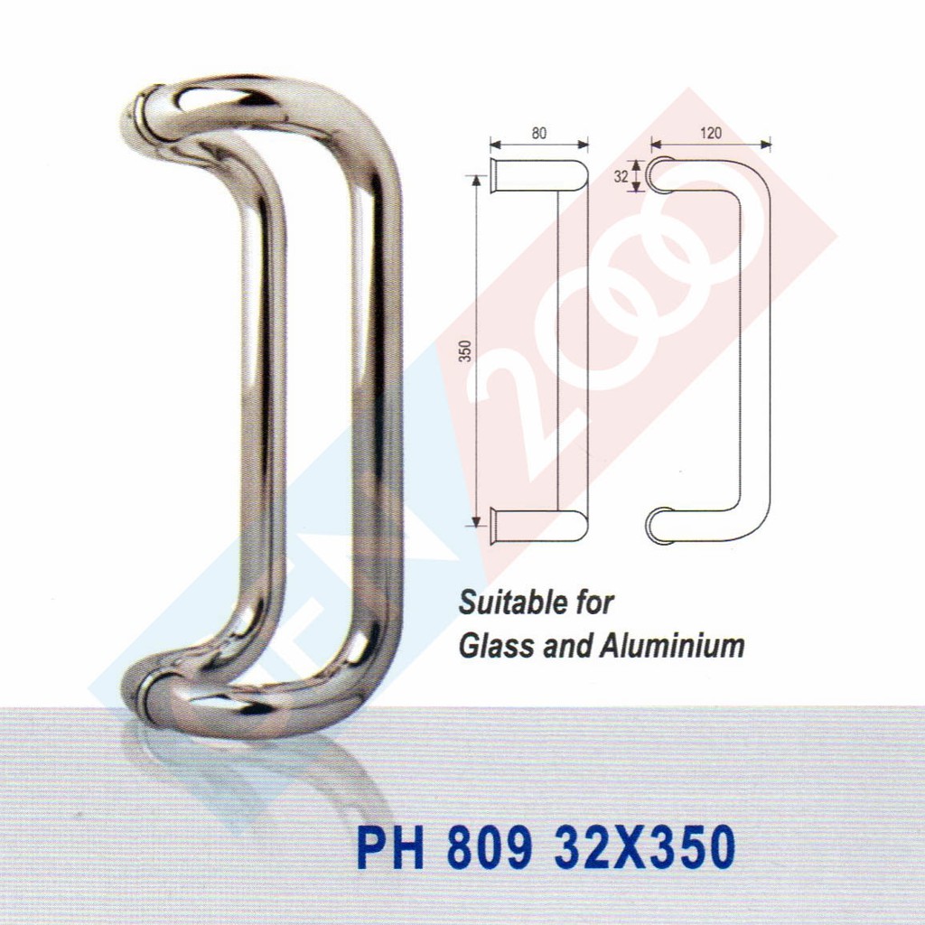 Jual Handel Pintu Stainless Pull Handle Bentuk D Pipa Bulat 809 AS 35 ...