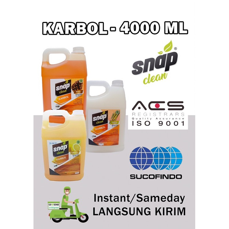 Jual Karbol - Mengandung Disinfectant - SNAP CLEAN 4L - Pembersih ...