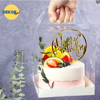 Jual BOX KUE TRANSPARAN PORTABLE box packaging kue ulang tahun mika kue ...