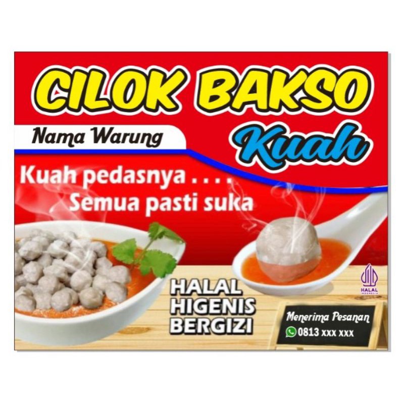Jual Spanduk/banner Cilok Bakso Kuah 1x80 | Shopee Indonesia