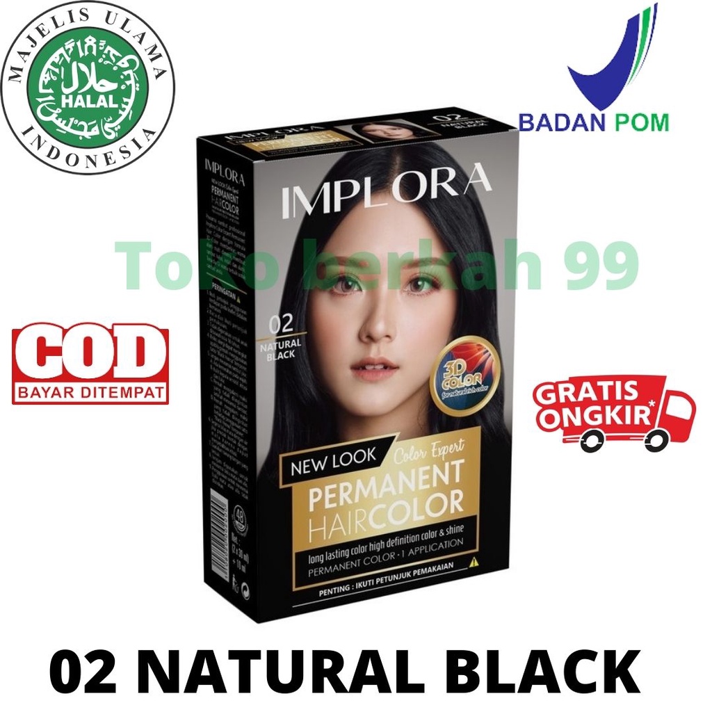 Jual IMPLORA Permanent Hair Color 02 NATURAL BLACK | WARNA RAMBUT | CAT ... Jual IMPLORA Permanent Hair Color 02 NATURAL BLACK | WARNA RAMBUT | CAT ...