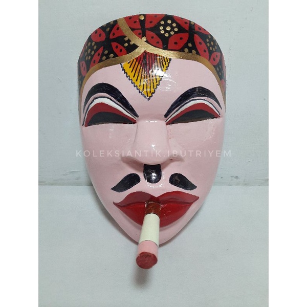 Jual Topeng Kayu Wayang Perokok Ekspresi Lucu Komedi Dagelan Indonesia ...