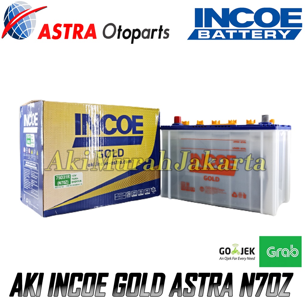 Jual Aki Mobil Mitsubishi Colt L300 N70Z INCOE GOLD ASTRA Aki Basah 12V 75Ah | Shopee Indonesia