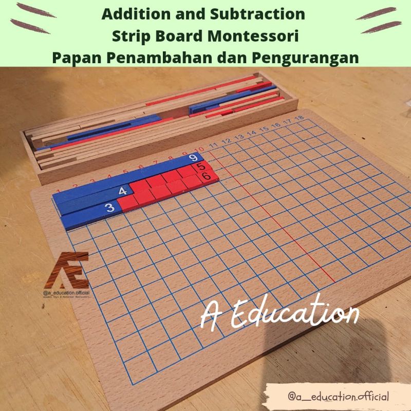 Jual Addition and Subtraction Strip Board Montessori papan Penambahan ...
