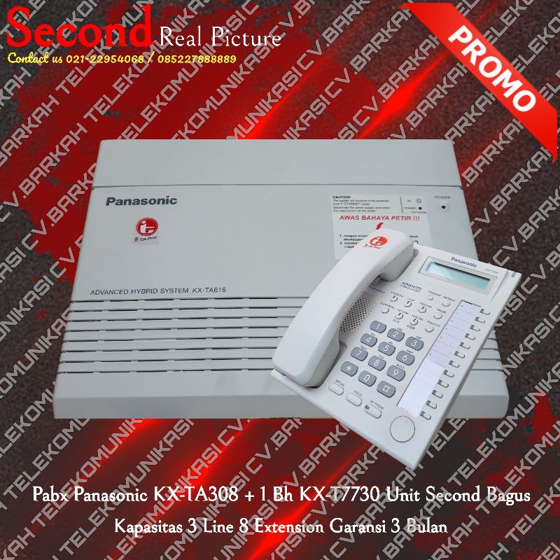 Jual Pabx Panasonic KX-TA308 Kap. 3 Line 8 Ext + 1 Bh KX-T7730 Second Bagus | Shopee Indonesia