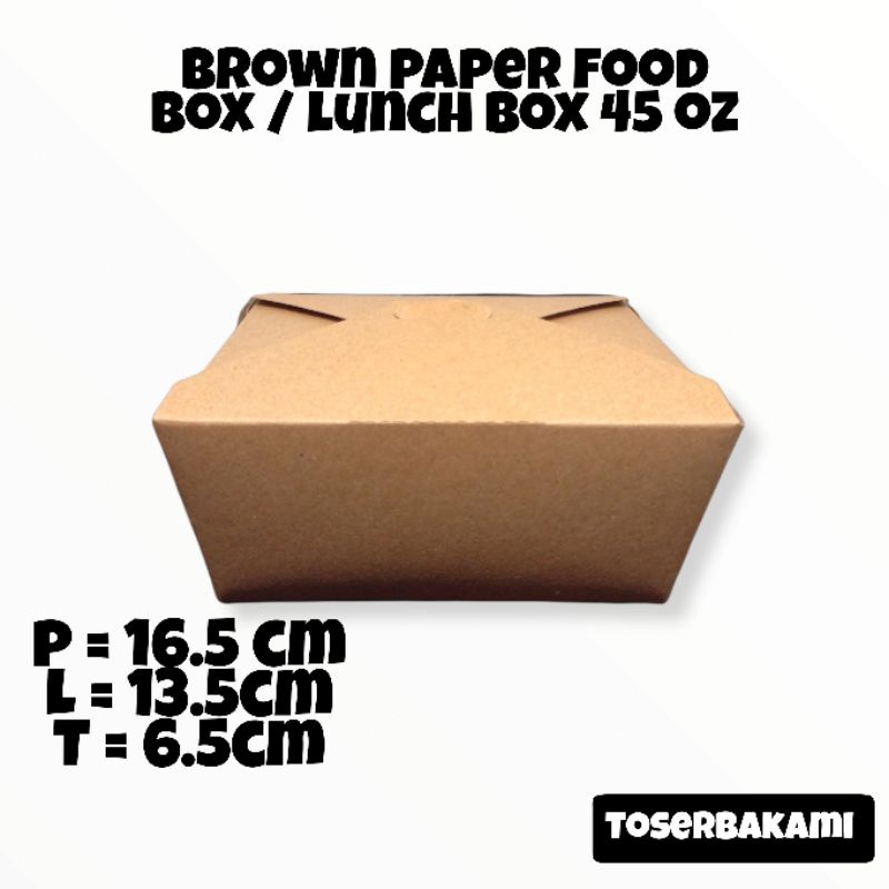 Jual Food Grade Brown Kraft Paper Box 45 Oz / Food Pail | Shopee Indonesia