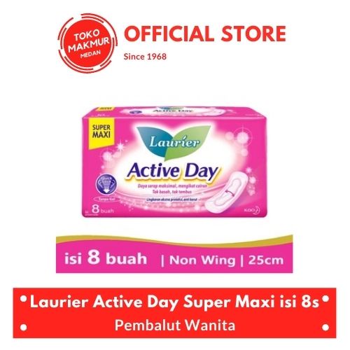 Jual LAURIER ACTIVE DAY SUPER MAXI NON WING 8S | Shopee Indonesia