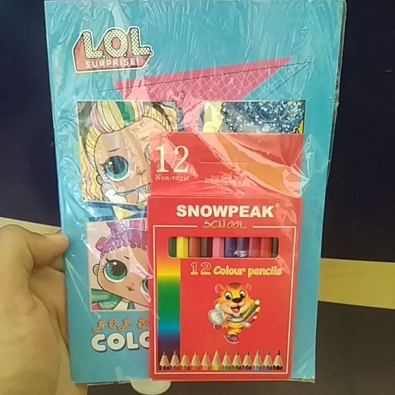 Jual LOL surprise Buku mewarnai plus pensil warna 12 colour | Shopee ...