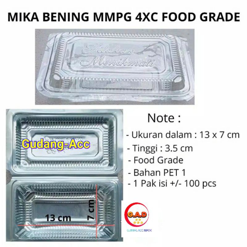 Jual MIKA PLASTIK MIKA 4 BENING 4XC TEMPAT KUE MAKANAN NASI PUDING BOLU ...