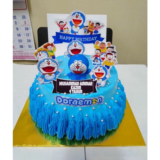 Jual Topper cake kue doraemon nobita free custom nama dan ucapan ...