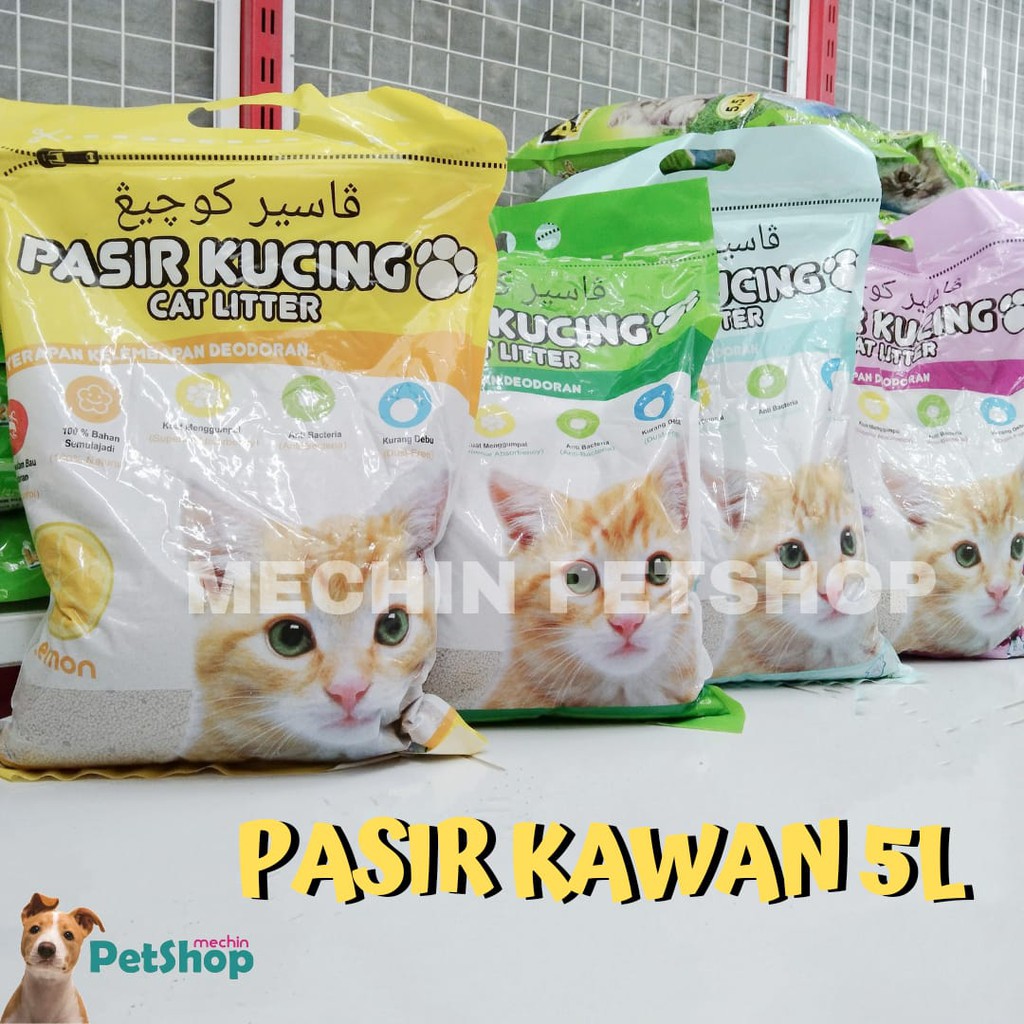 Jual PASIR KAWAN 5L (PASIR KUCING MENGGUMPAL & WANGI) | Shopee Indonesia