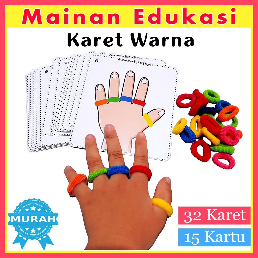 Jual Mainan Edukasi Karet Warna Montessori pola warna tangan Indonesia ...