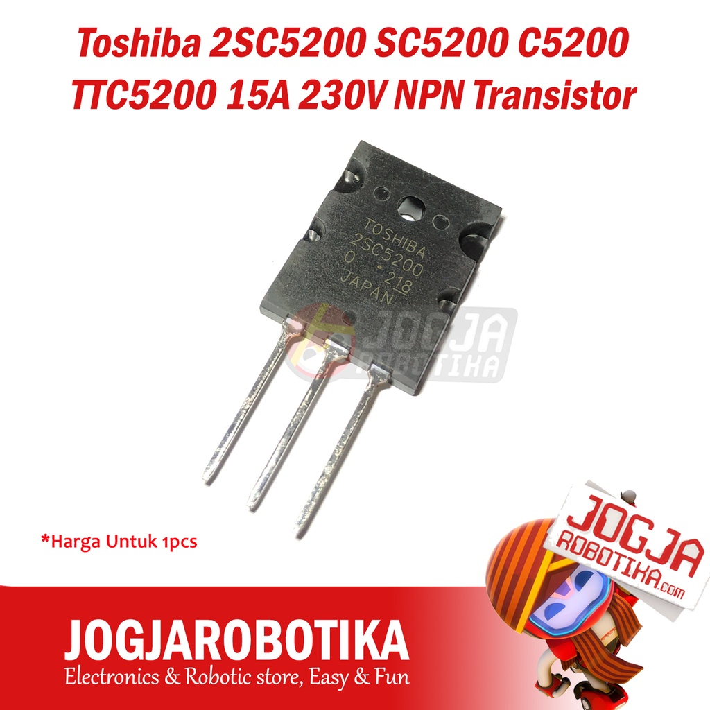 Jual Toshiba 2SC5200 SC5200 C5200 5200 TTC5200 15A 230V NPN Transistor Indonesia|Shopee Indonesia