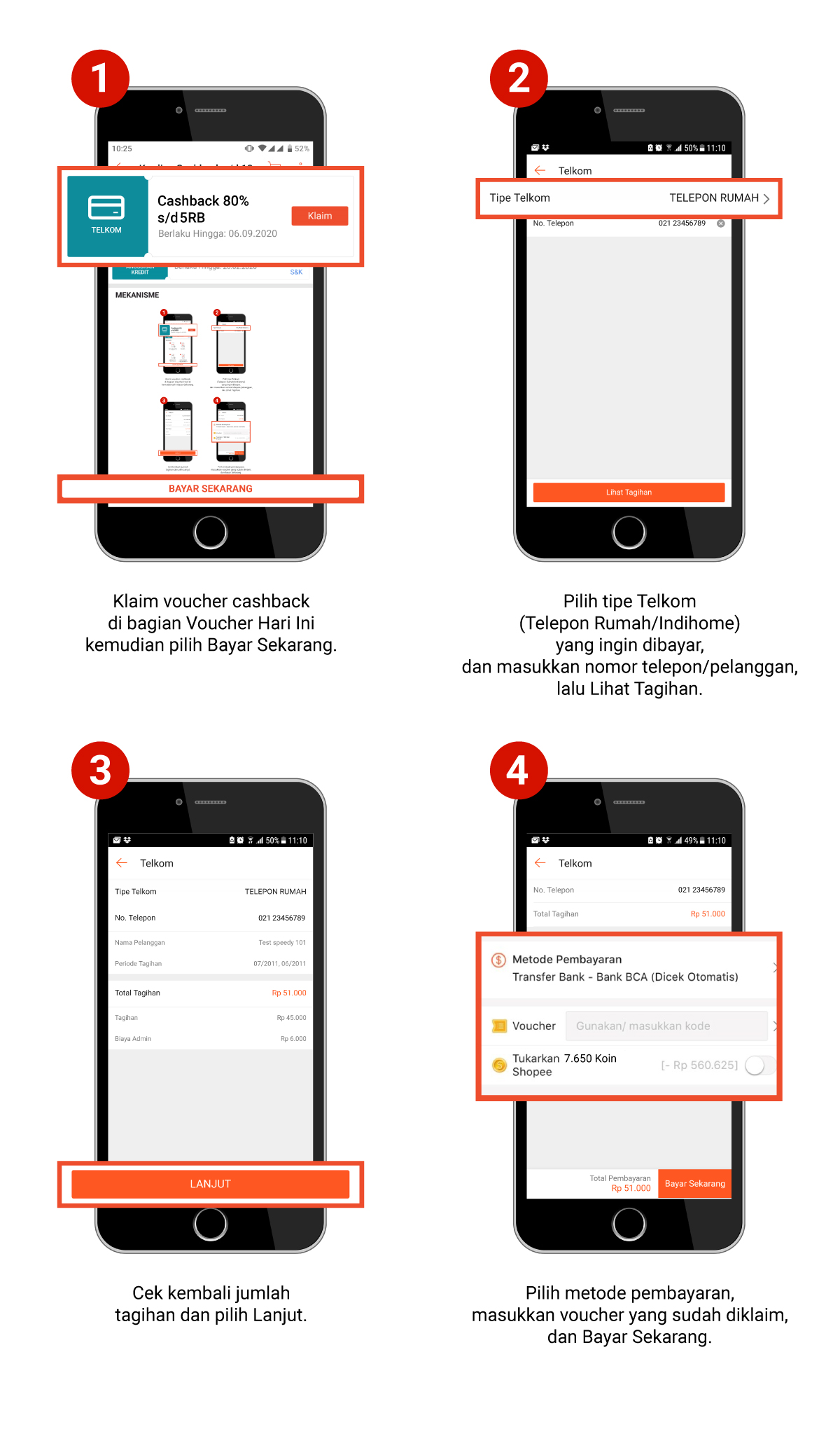 Tagihan Telkom & Indihome Cashback 80% | 4-6 Sep