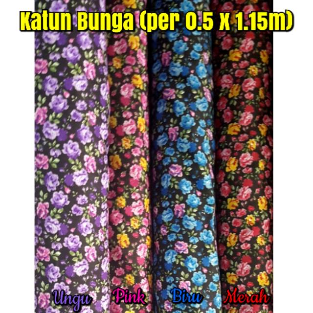 Kain Katun Bunga (per 0.5 x 1.15m) | Shopee Indonesia