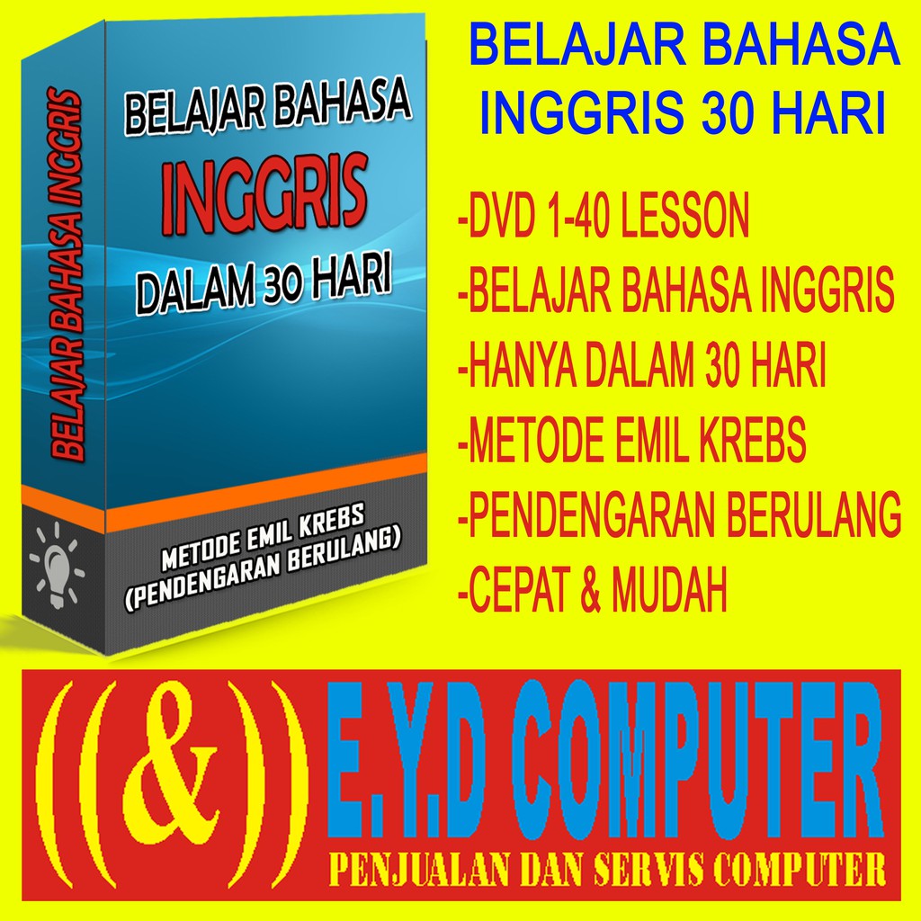 Jual DVD AUDIO BELAJAR BAHASA INGGRIS MUDAH DAN CEPAT DALAM 30 HARI DENGAN METODE EMIL KREBS ...