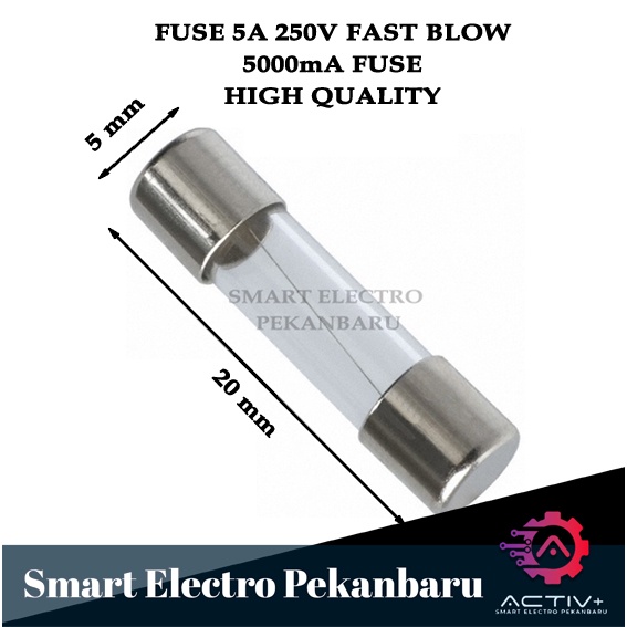 Jual FUSE 5A 250V SEKRING SKRING 5 A FUSE KACA 5 AMPERE AMPER AMP 5X20mm 5 X 20 mm 5X20 mm KECIL ...
