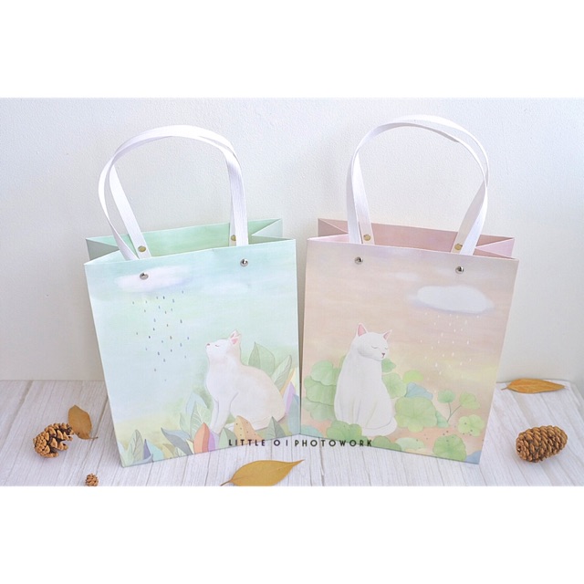 Jual Cute Cat Paper Bag / Paper Bag Lucu Motif Kucing/ paper bag ulang ...