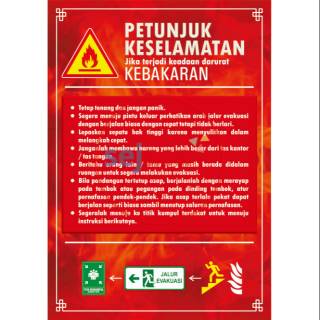 Jual Poster Pesan Keselamatan Kebakaran, Poster K3, Laminasi Glossy ...