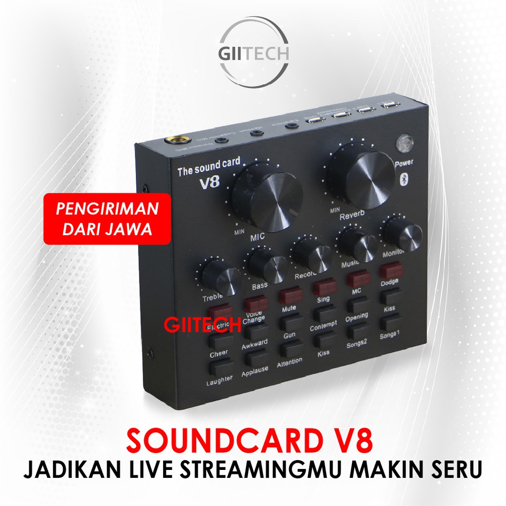SOUNDCARD AUDIO USB EXTERNAL EFEK SUARA ELEKTRONIK SOUND CARD V8S HIGH ...