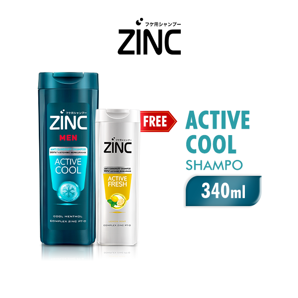 Jual Shampoo Zinc Men Active Cool Botol 340ml | Shopee Indonesia