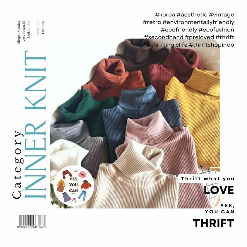 Jual Ready BASIC INNER Manset Dalaman Rajut Kaos Katun Preloved Thrift ...