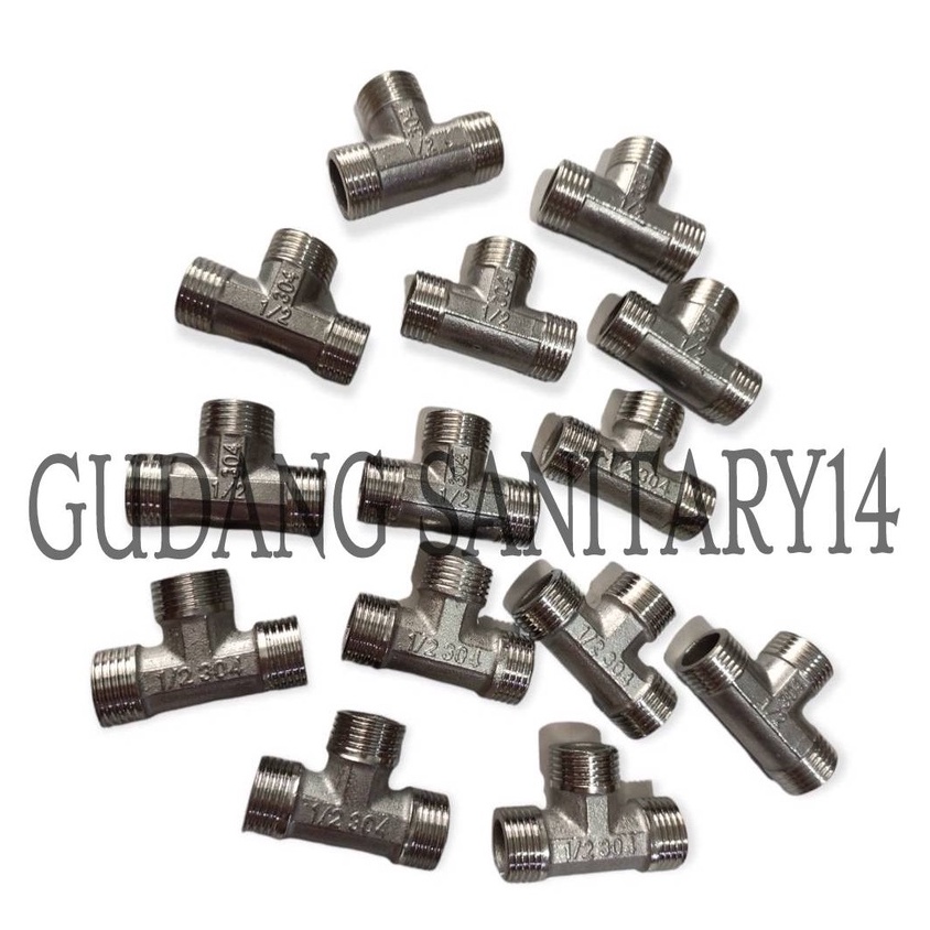 Jual Nepel T stainless 304 nepel T drat luar nepel T 1/2 inch stainless | Shopee Indonesia