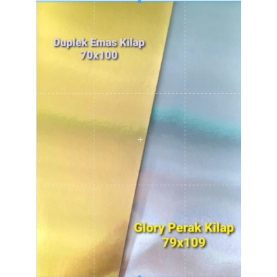 Jual Kertas Emas Kilap Folio/ Kertas Perak Kilap Folio/ Kertas Mas ...