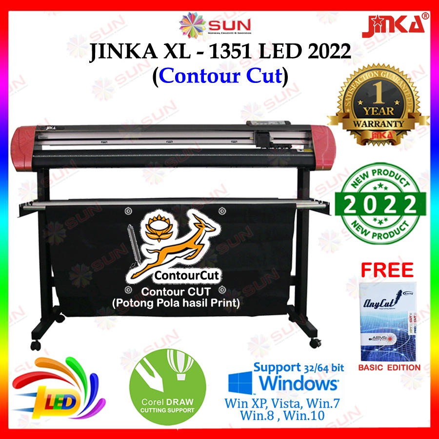 Jual Mesin Cutting Sticker JINKA XL 1351 New LED versi 2022 ( Contour CUT / Support Corel Draw ...