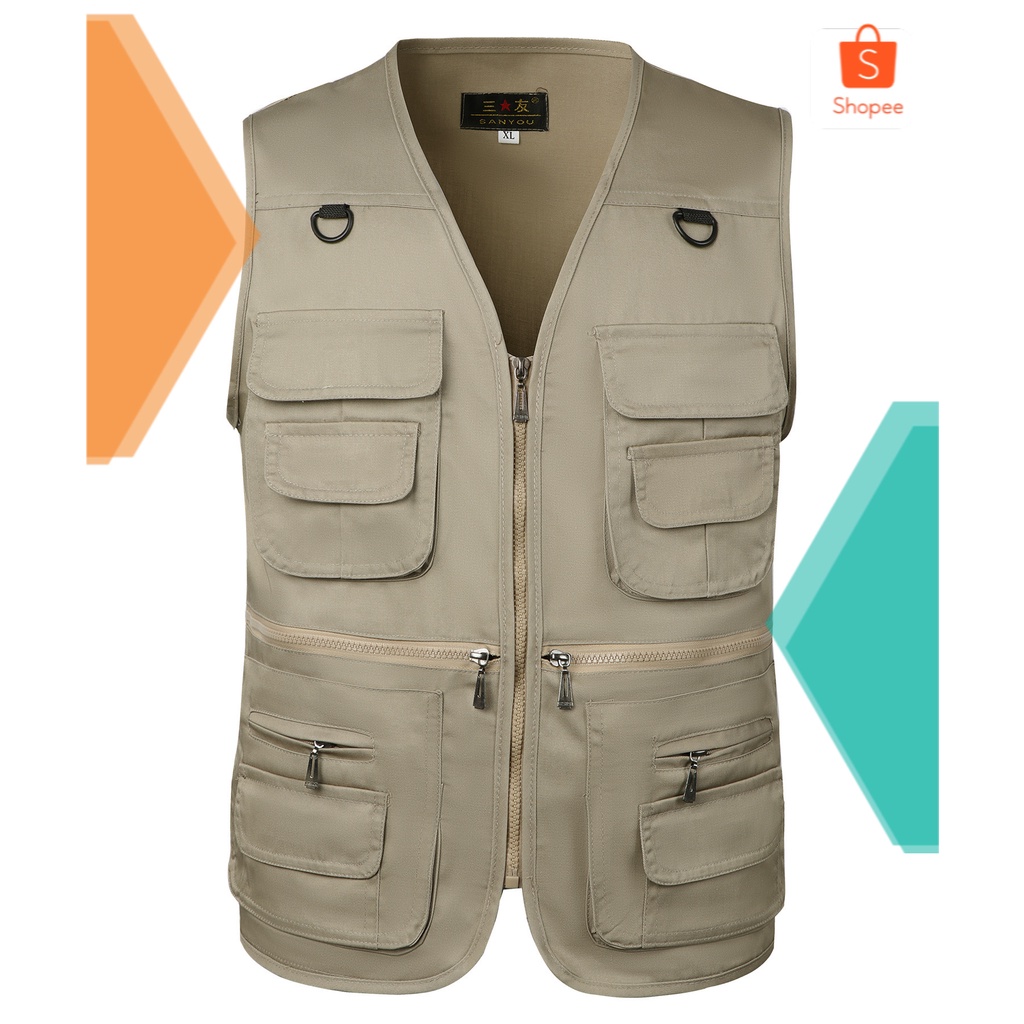 Jual Rompi Pria Multi-Saku Pakaian Kerja Rompi | Shopee Indonesia