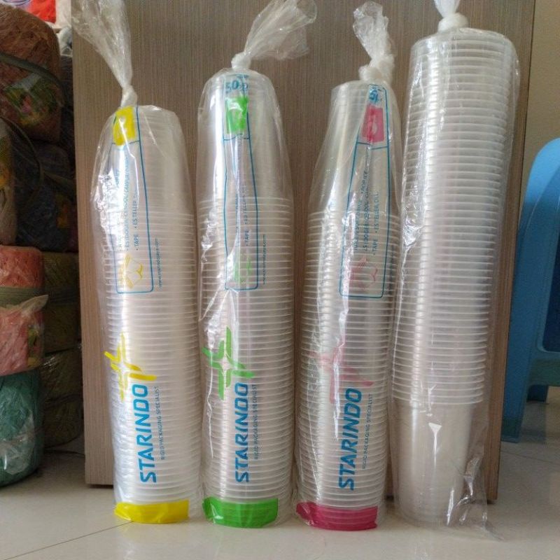 Jual STARINDO Cup Plastik/Gelas plastik PP/12 Oz 14 Oz 16 Oz 18 Oz @50 pcs/Plastik Gelas/Cup ...