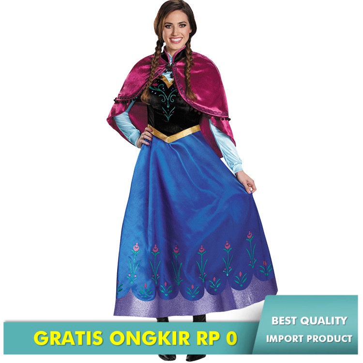 Jual Kostum Cosplay Halloween Cosmain Anime Putri Anna Orang Dewasa ...