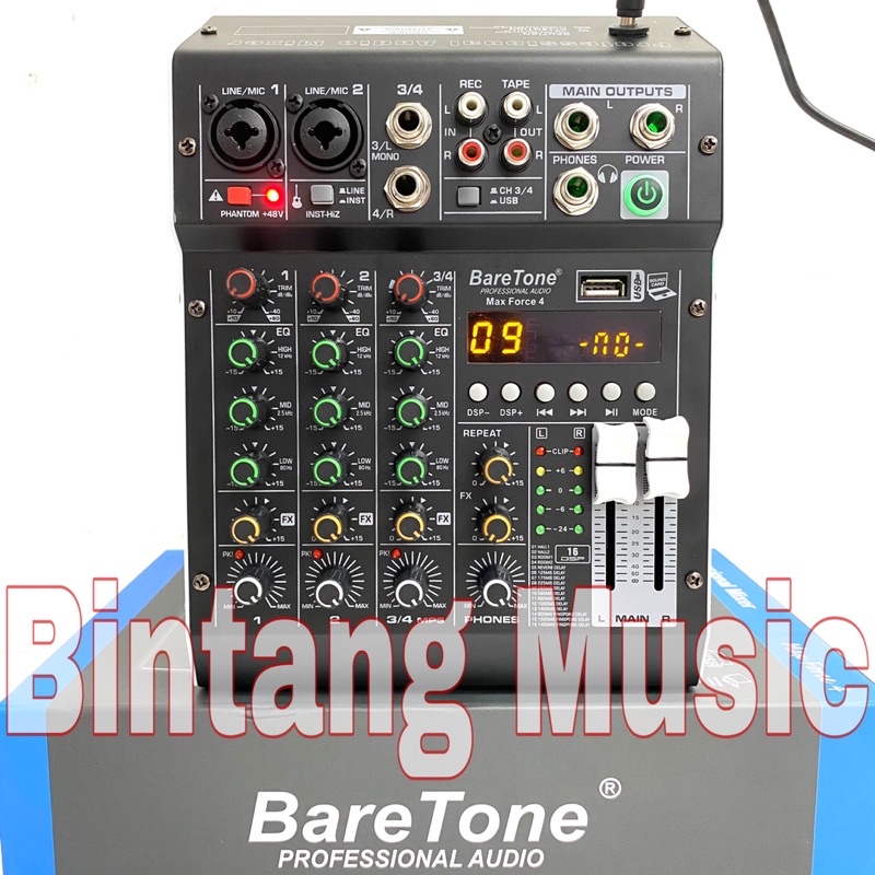 Jual Mixer Audio Baretone Max Force 4 Channel Original Mixing Maxforce4 ...