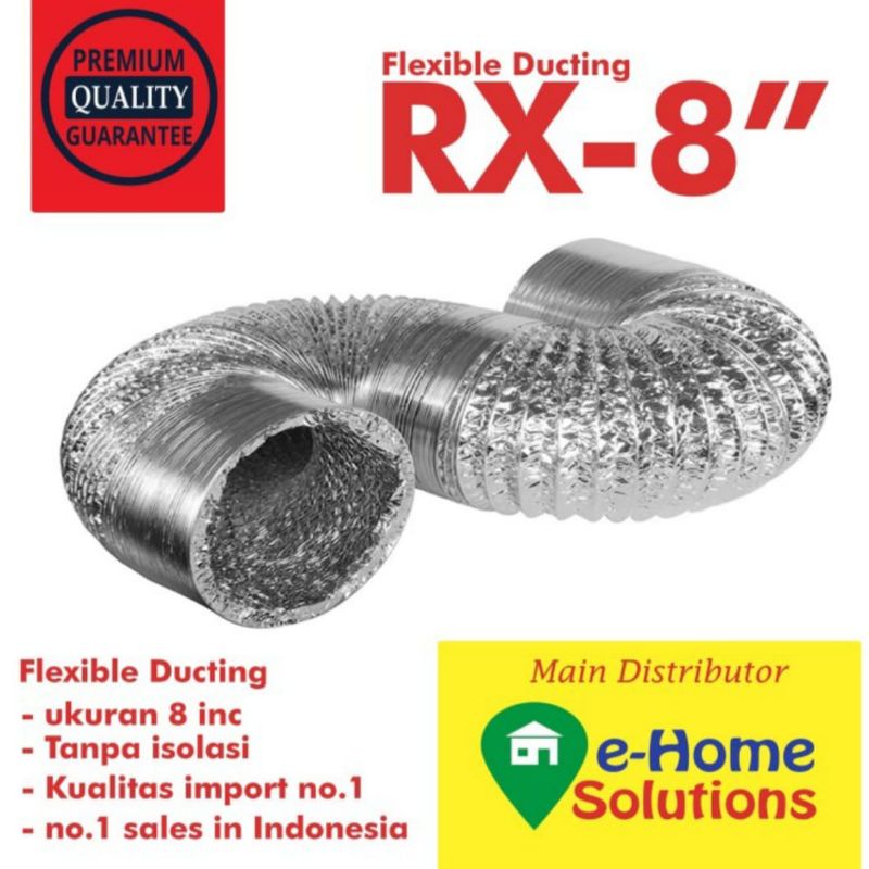 Jual Flexible ducting 8 in aluminium tahan panas / pipa cerobong asap ...