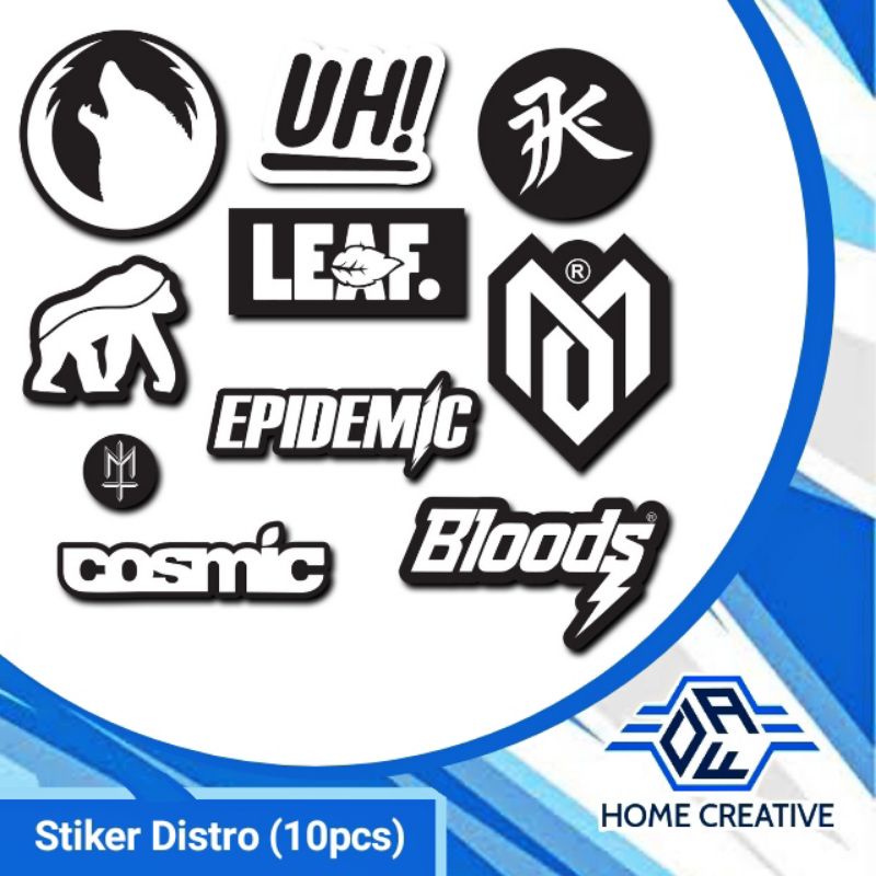 Jual stiker distro / paket stiker logo distro isi 10 stiker / sicker ...