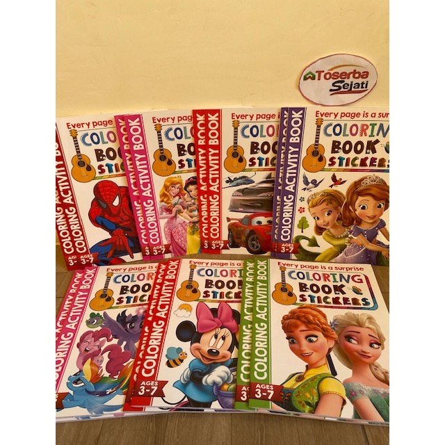 Jual Coloring Book Buku Mewarnai Anak Character Stickers Indonesia ...