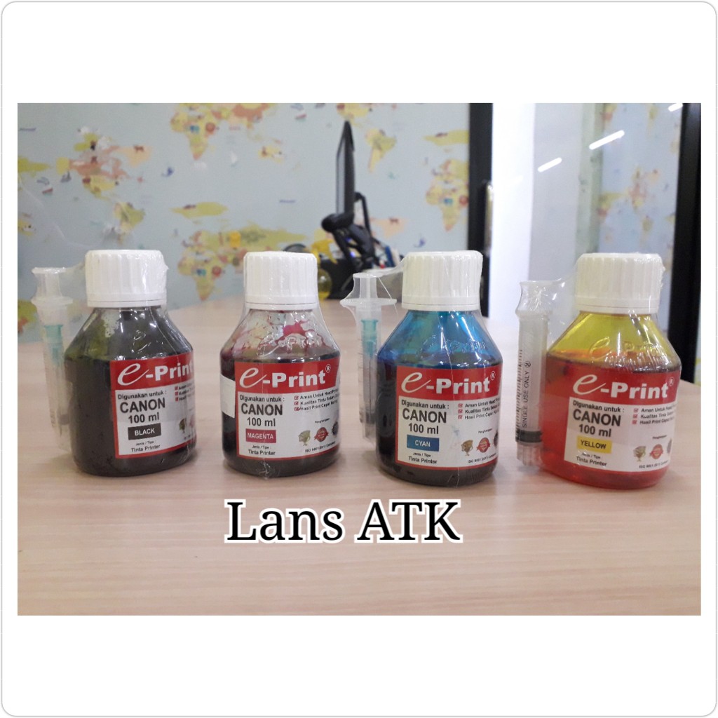 Jual E-Print Tinta Printer Canon - CMYK - 100ml + Suntikan Indonesia ...
