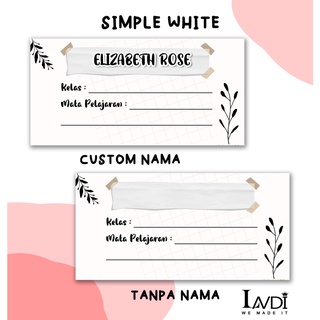 Jual Sticker Buku Pelajaran Custom Pakai Nama Aesthetic / Custom Book ...