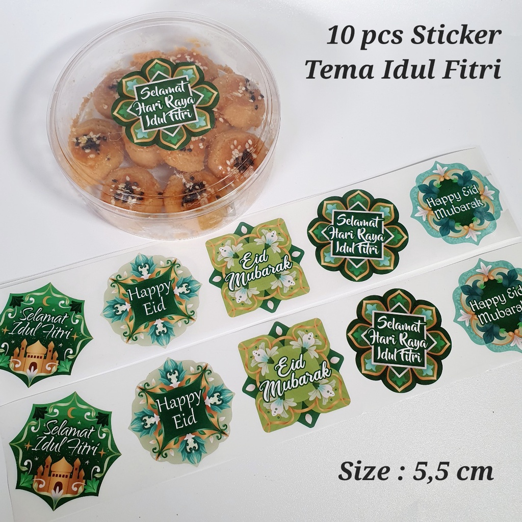 Jual (10 pcs) Sticker Toples Idul Fitri Lebaran - Sticker Hampers Mix ...