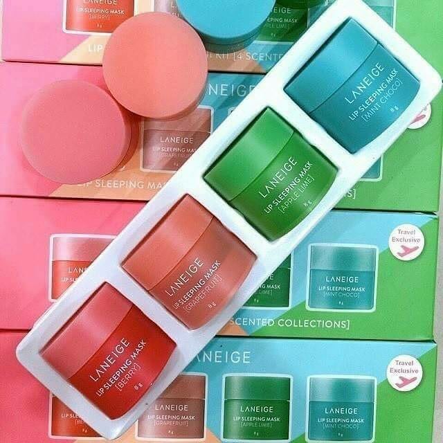Jual Laneige Lip Sleeping Mask Mini Kit (4 Scented Collection x 8 Gr ...