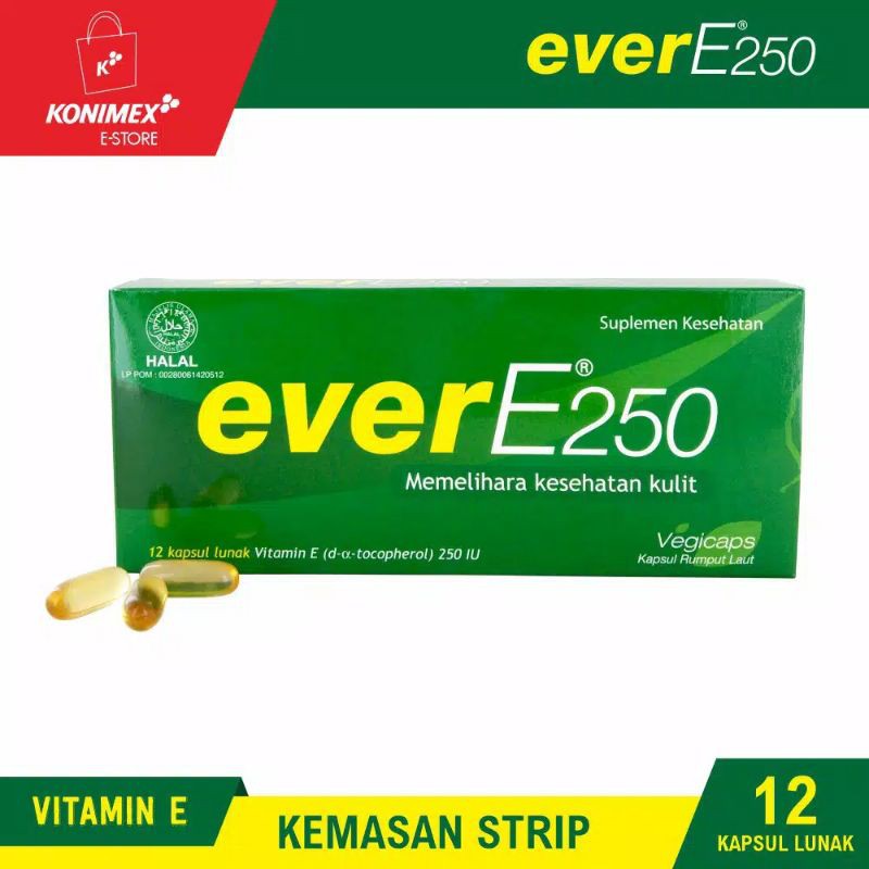 Jual EVER E 250 ui BOX ISI 12 KAPSUL / VITAMIN DAYA TAHAN TUBUH / ANTI ...