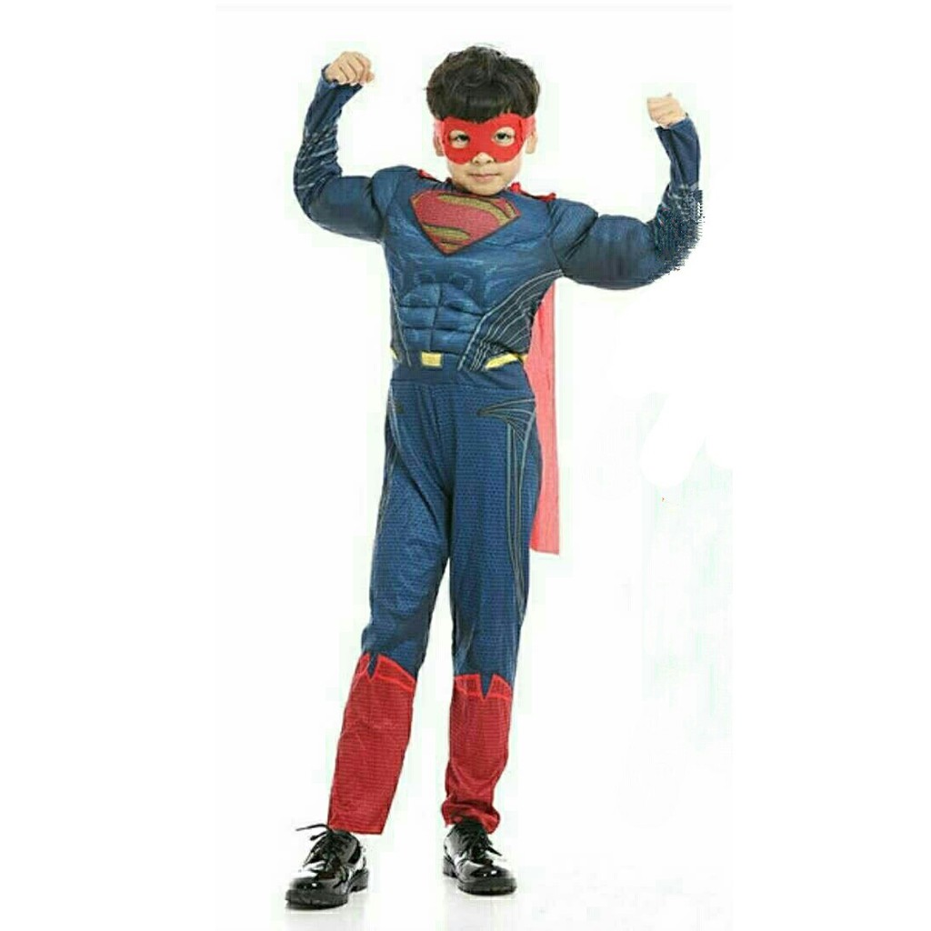 Jual Kostum Superhero Anak Baju Cosplay SUPERMAN SUPERGIRL + Topeng ...