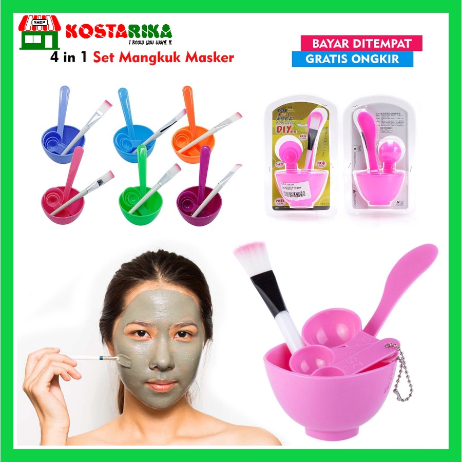 Jual KOSTARIKA Mangkuk Masker Set 4 in 1 Lengkap Dengan Sendok, Kuas ...
