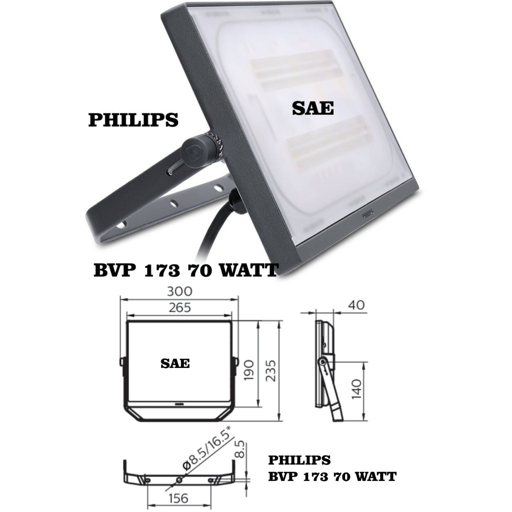 Jual LAMPU SOROT PHILIPS LED BVP 173 / 174 70WATT/100 WATT Indonesia ...