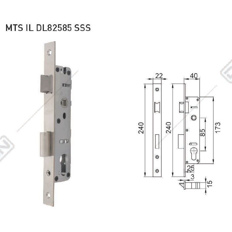 Jual Body Mortise Door Lock Dekkson MTS IL DL 82585 SSS Profil ...
