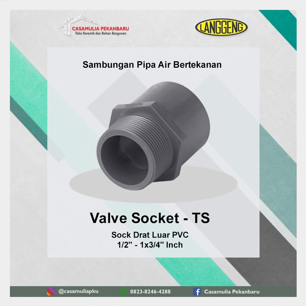 Jual SDL Valve Socket 1 x 3/4" Sok Drat Luar TS AW Fitting PVC | Shopee ...