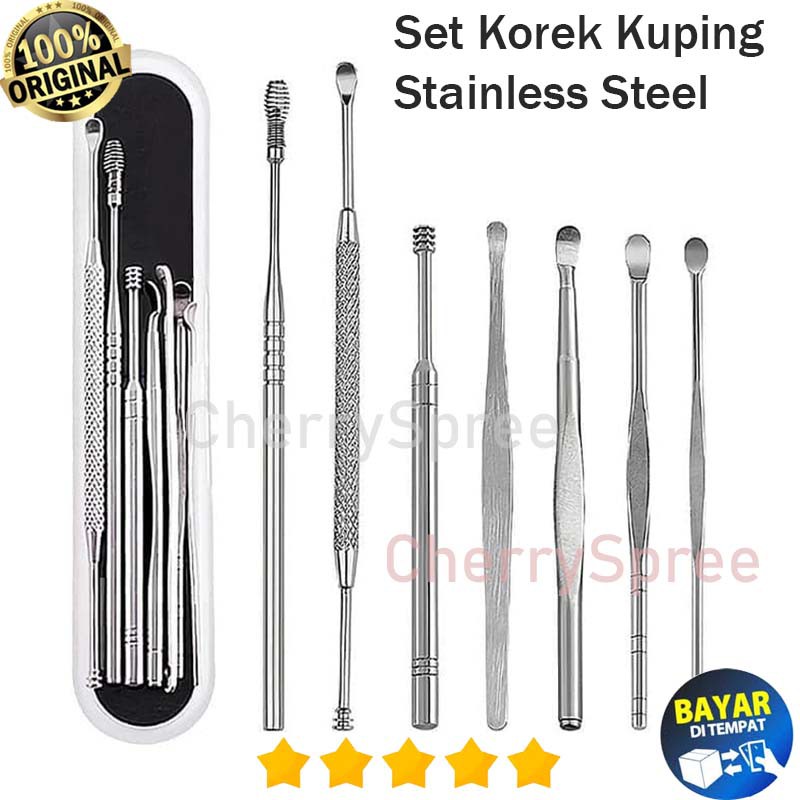 Jual 7pcs Set Korek Kuping Besi Stainless Steel 7 Pcs Set Pembersih ...