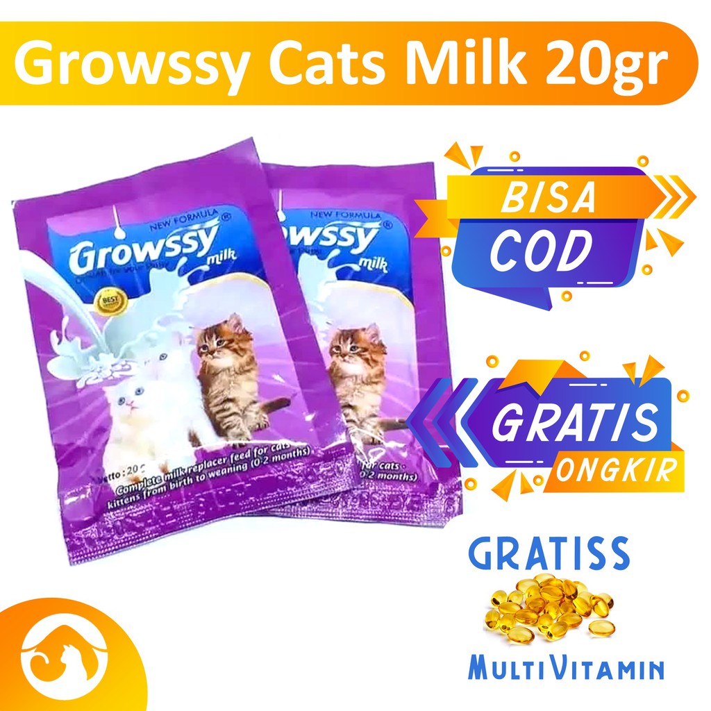Jual Growsy Susu Anak Kucing Cats Milk Kitten 20gr free multivitamin ...